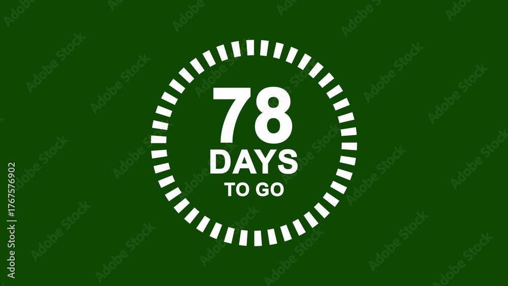 Seventy Eight Days To Go Countdown Timer Graphic With White Numbers And ...