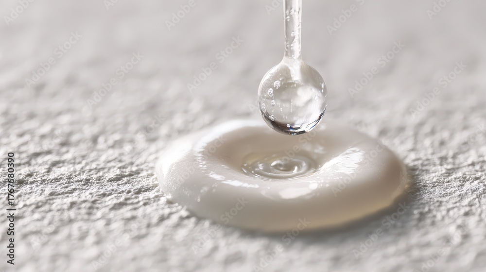Liquid White PVA Glue Drop Close Up Macro Detail Stock Photo | Adobe Stock