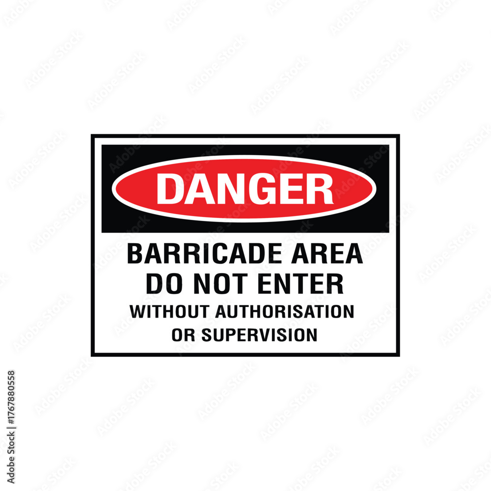 Danger Trenching Area Do Not Enter Sign: Mandatory Warning Banner for ...