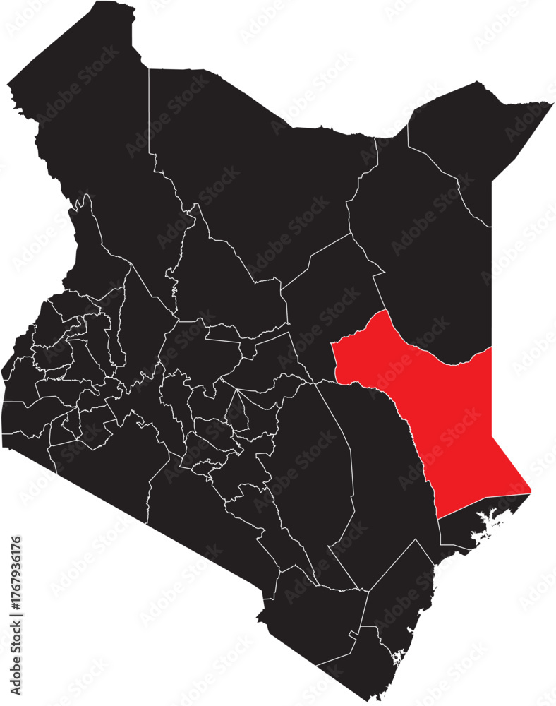 Vector Map of Garissa County on the Kenyan Map Stock Vector | Adobe Stock