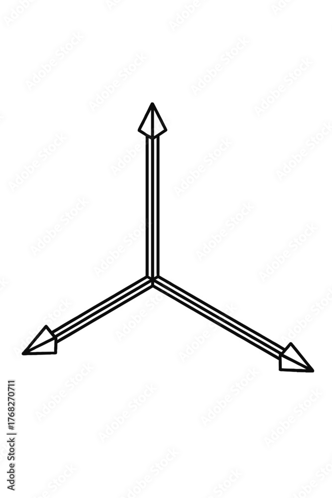 Image vectorielle Stock Vector line art of a 3D Cartesian coordinate ...