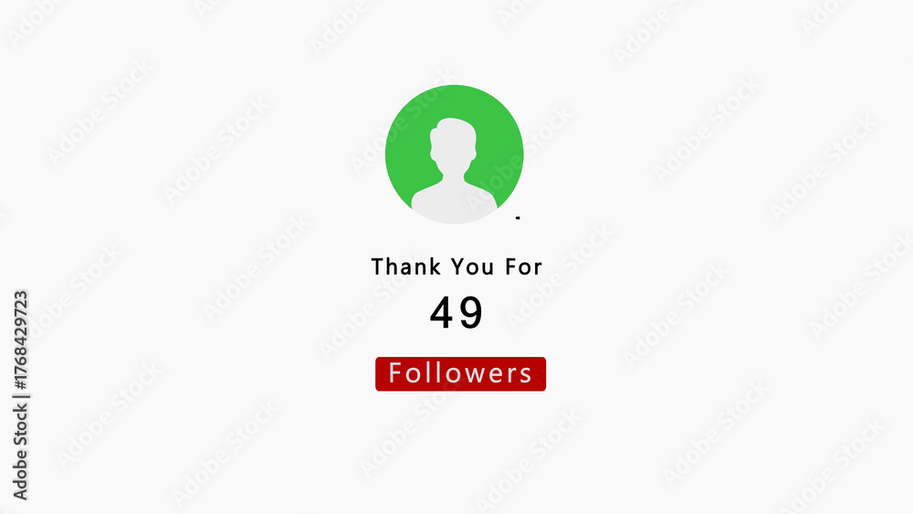 Social Media Follower Count Graphic With Profile Icon And Thank You ...