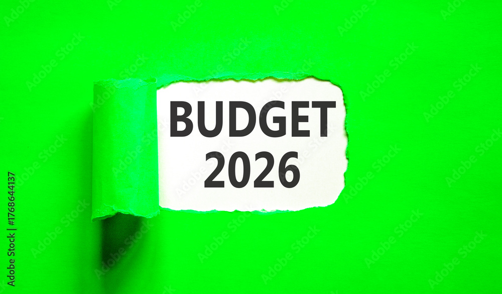 Budget 2026 symbol. Concept words Budget 2026 on beautiful white paper ...