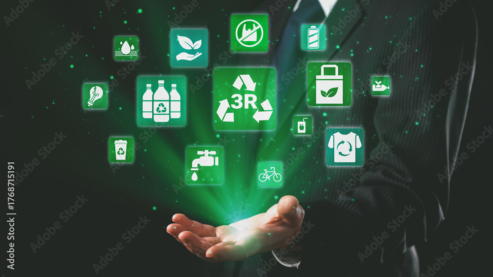 Stock-Foto „Reuse, reduce, and recycle form the 3R concept that ...