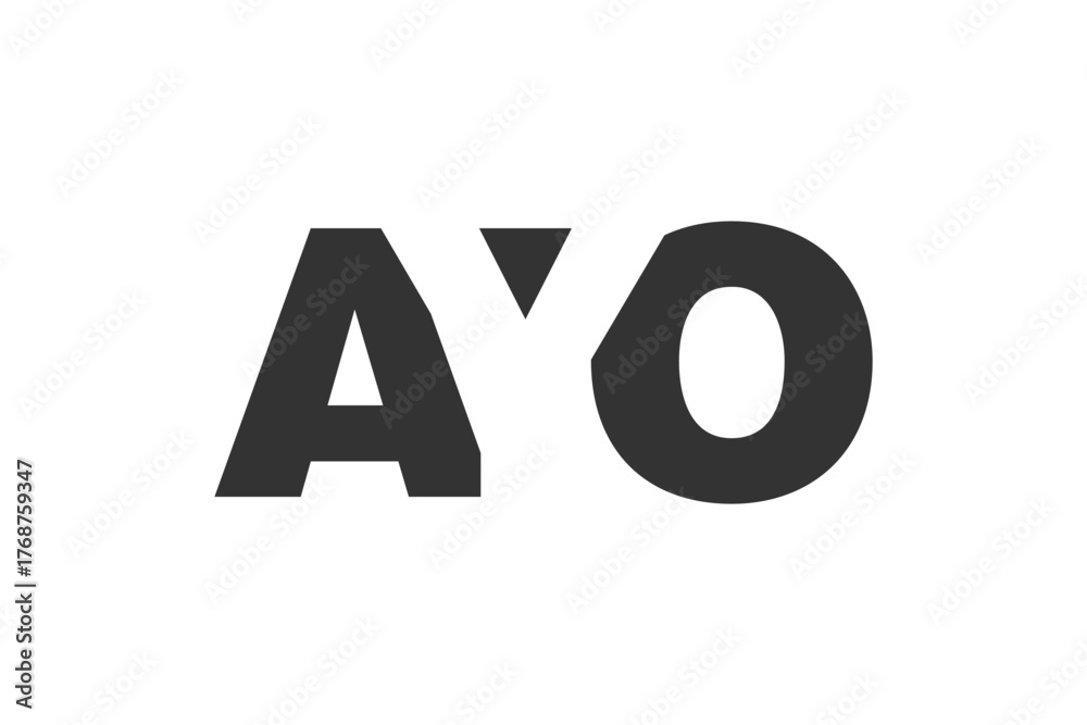 AYO logo design. Initial letter A Y O bold font style for tech startups ...