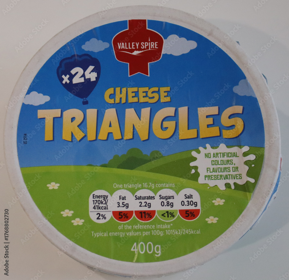 Norwich, England: October 26 2025 Valley Spire cheese triangles ...