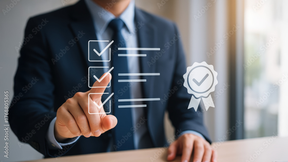 Photo Stock Quality control checklist concept compliance standards iso ...