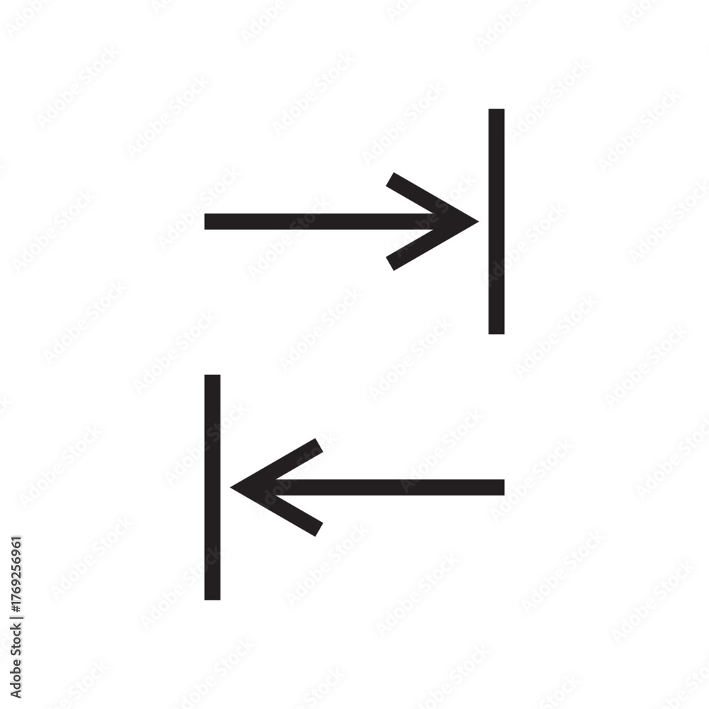 Vector de Stock Boundary arrow icon. Dimension limit symbol. Resizing ...