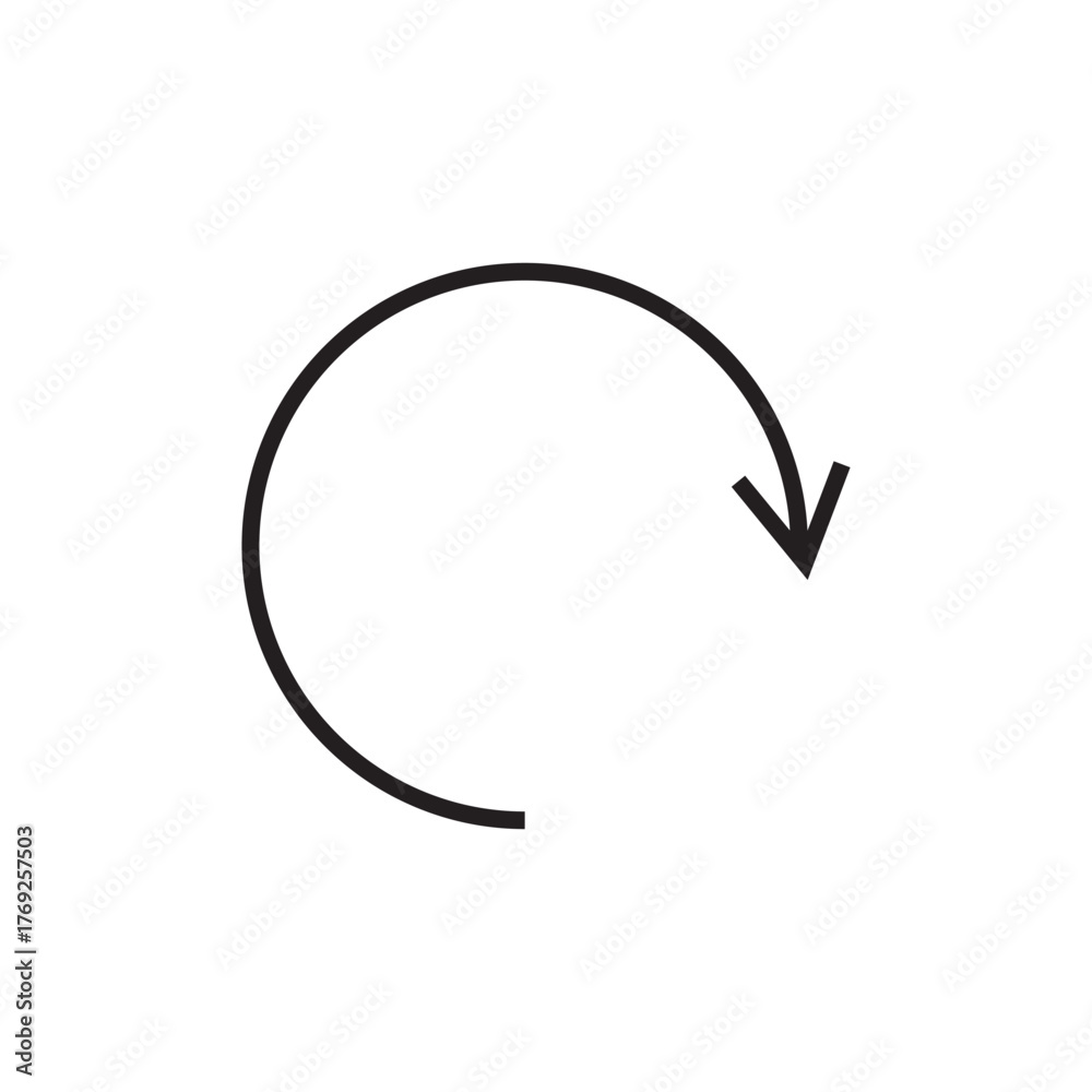 Refresh arrow icon. Reload update symbol. Rotation reset Vector element ...
