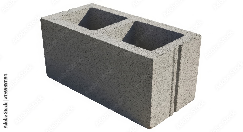 Concrete cinder block with dual chamber design for construction Stock ...