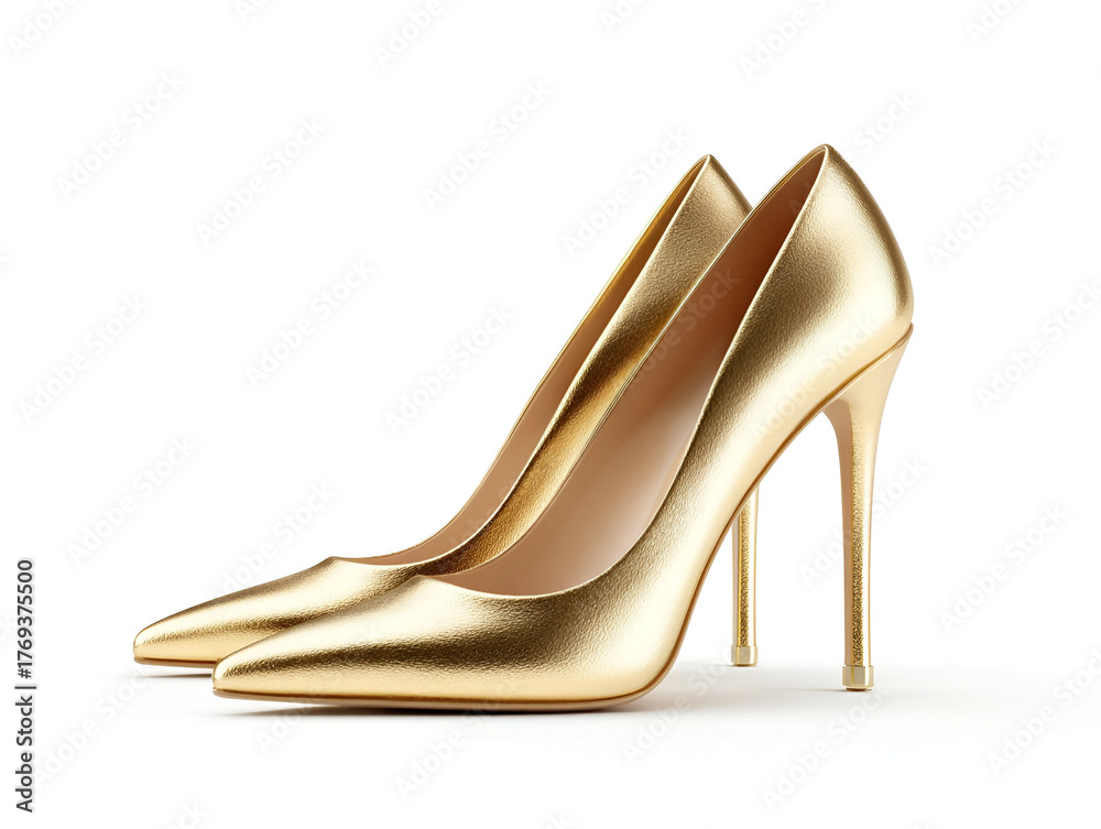 Elegant golden high heels perfect for formal occasions, adding a touch ...