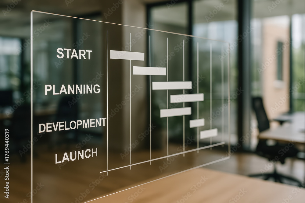 Start planning development launch stages on project workflow with clear ...