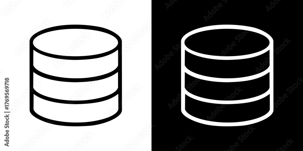 Image vectorielle Stock Outline vector database icon in two versions ...