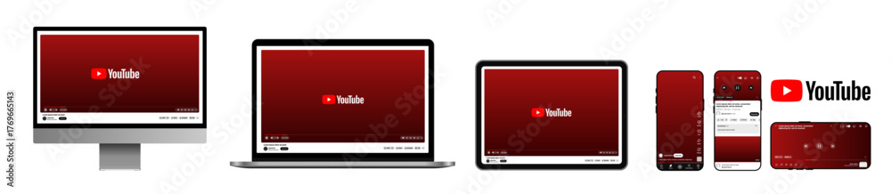 YouTube interface mockup showcasing YouTube desktop design, YouTube ...