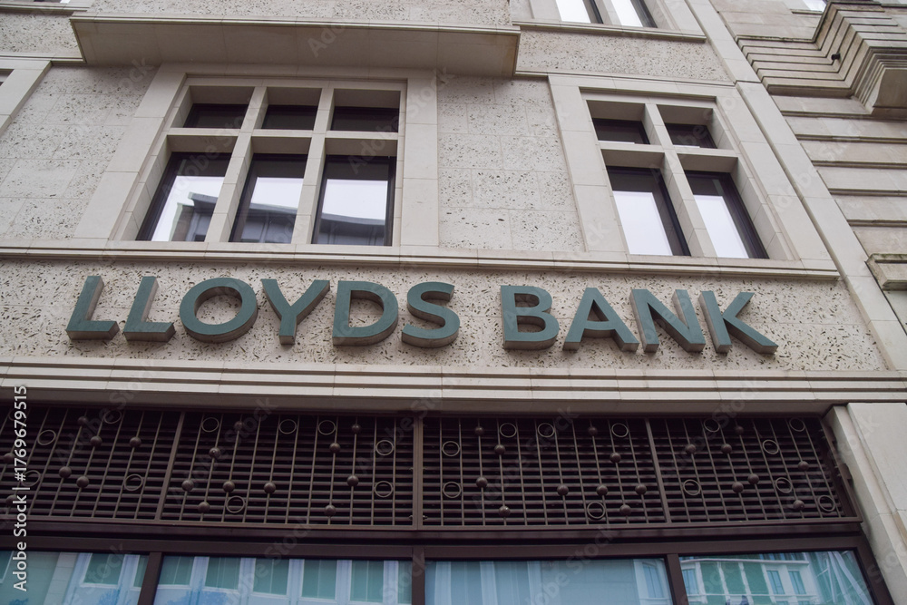 Photo Stock General view of the sign at a Lloyds Bank branch on October ...