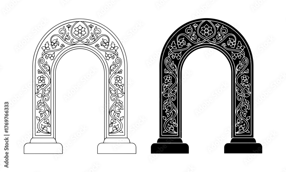 Remembrance Arch Icons in Outline and Solid Vector for passages of ...