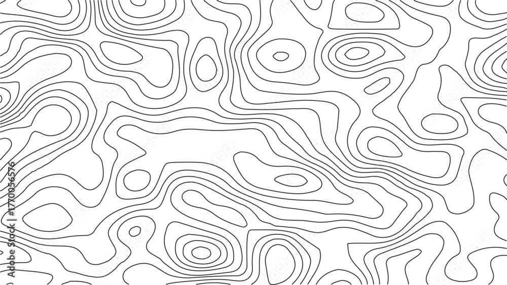 Topography map-inspired seamless vector texture with curved contour ...