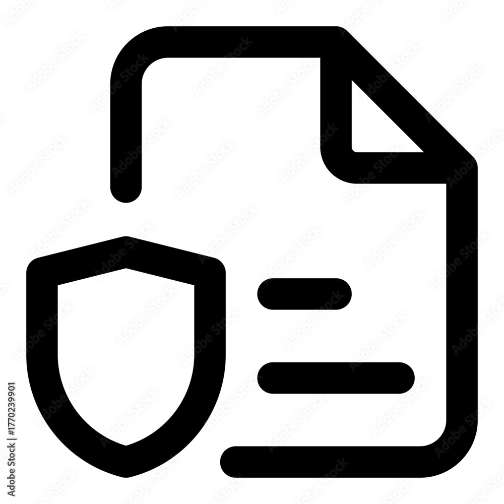 File Shield Line Icon Vector, Modern Outline Document and File Symbol ...