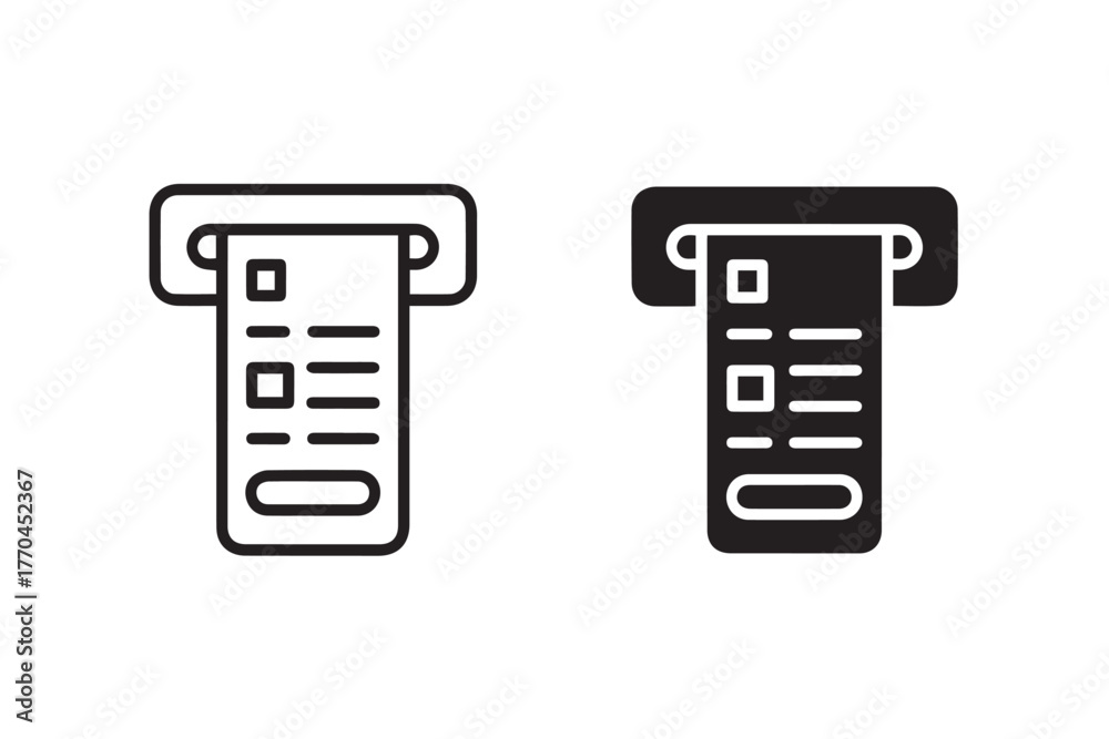 receipt atm receipt dispensing icon for payment and transaction ui 素材庫 ...