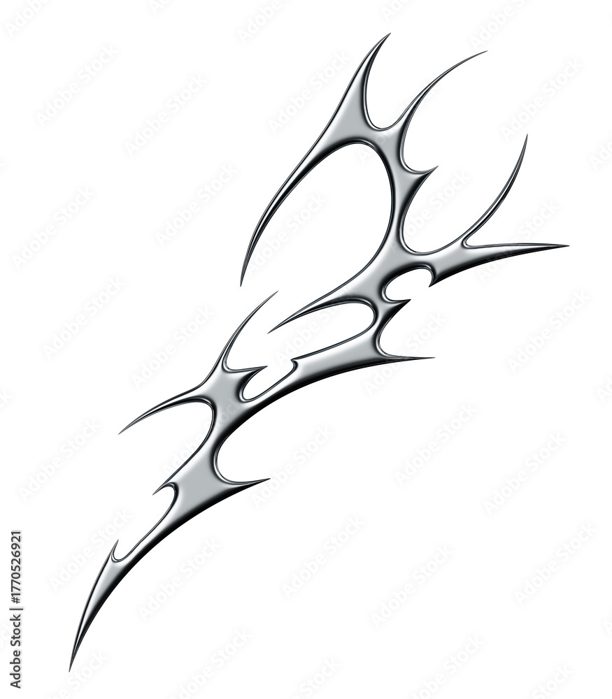 Chrome neo tribal tattoo. Succubus womb sigils and sharp cyber sigilism ...