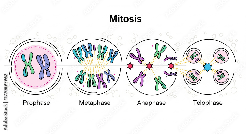 Visualizing Mitosis cell division stages Prophase Metaphase Anaphase ...