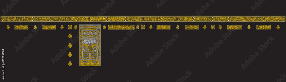 Vector de Stock Kaaba Kiswah Template for Miniature. Vector layout of ...