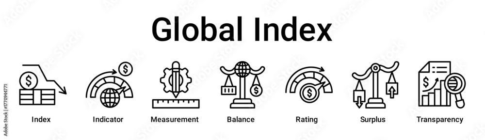 Global Index banner web icon vector illustration concept for business ...