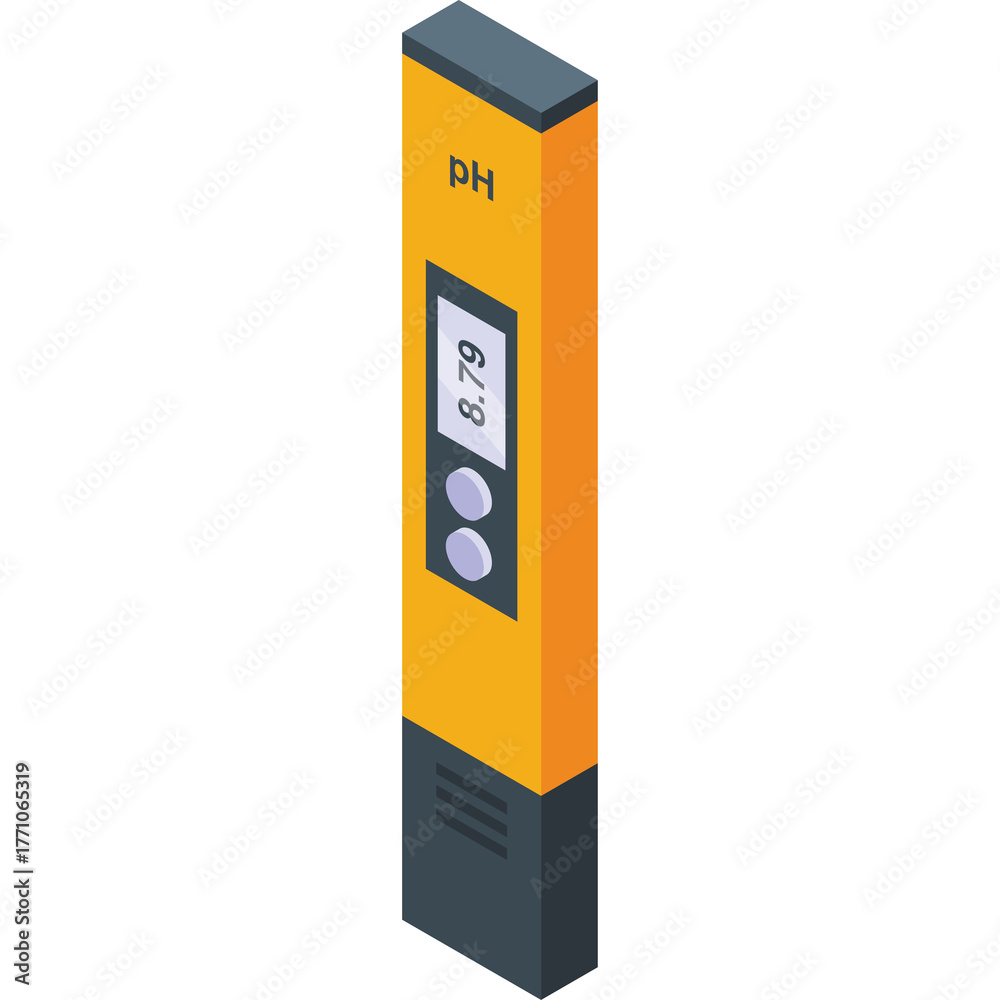 Yellow And Gray Digital Ph Meter Device For Measuring Acidity And ...