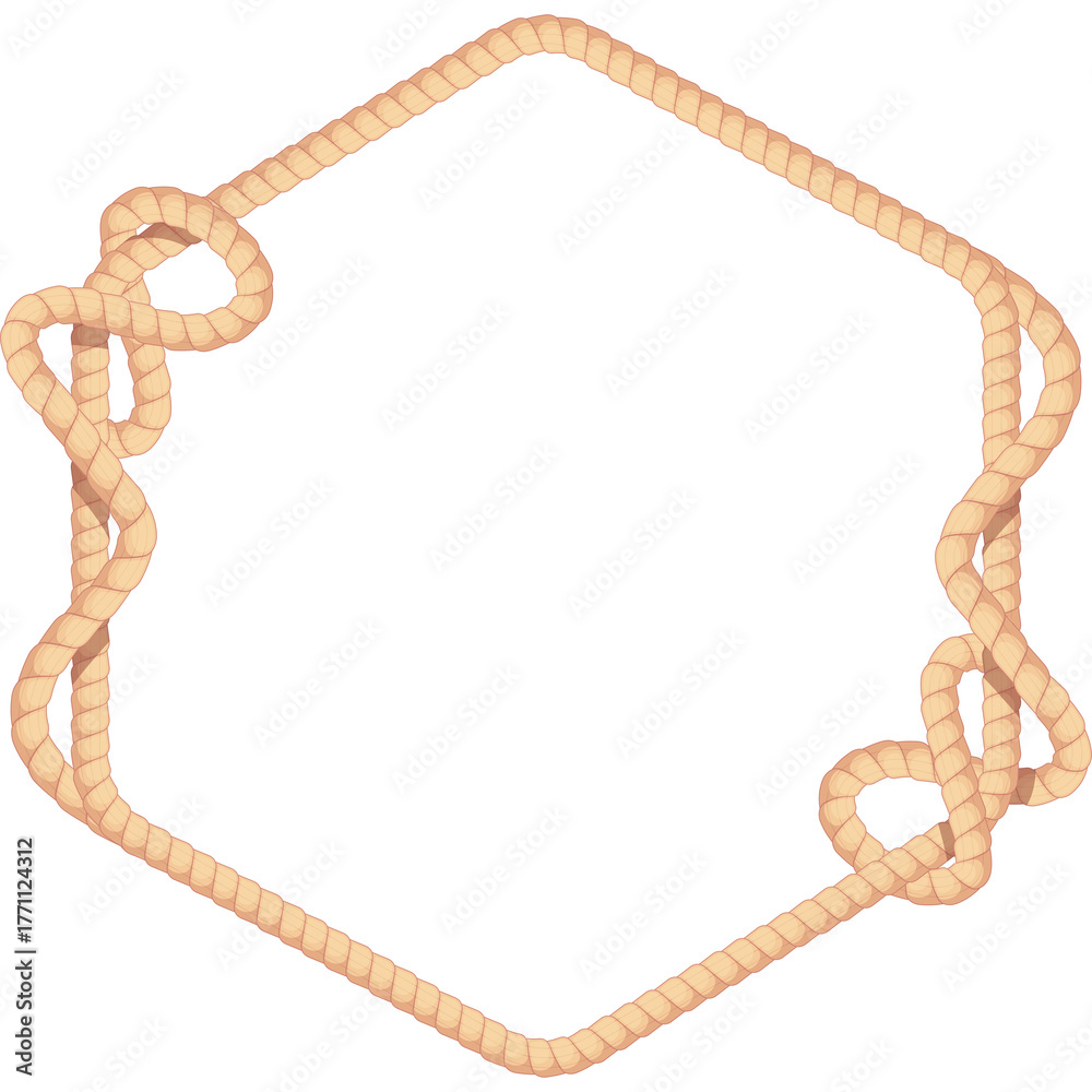 Ilustración de Stock Hexagonal Rope Frame with Knots Decorative Element ...