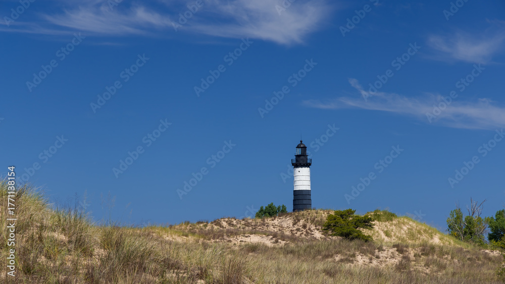 Big Sable point Light house at Ludington state park in Michigan lake ...