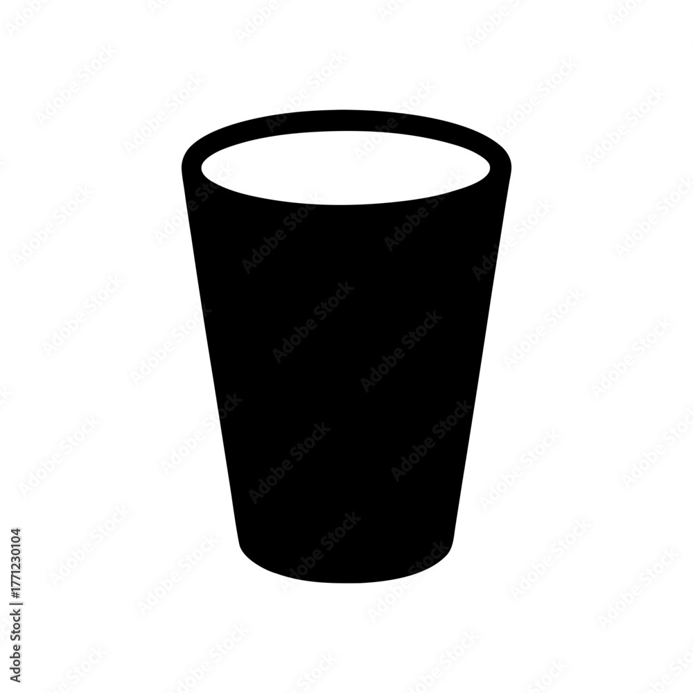 Simple glass cup silhouette vector clean design for liquid drink ...