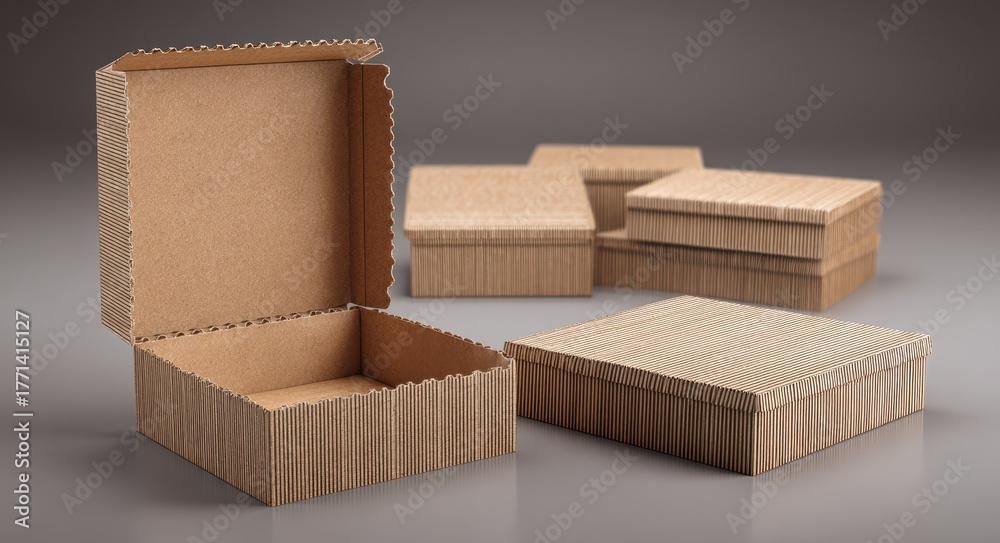 Stock-Foto „Square Box Dieline Blueprint. Cardboard Partition ...