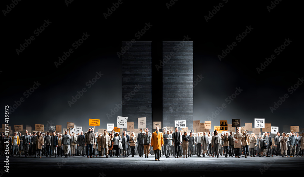 No Kings Protest Against Dictatorship Protect Democracy Words 3d ...