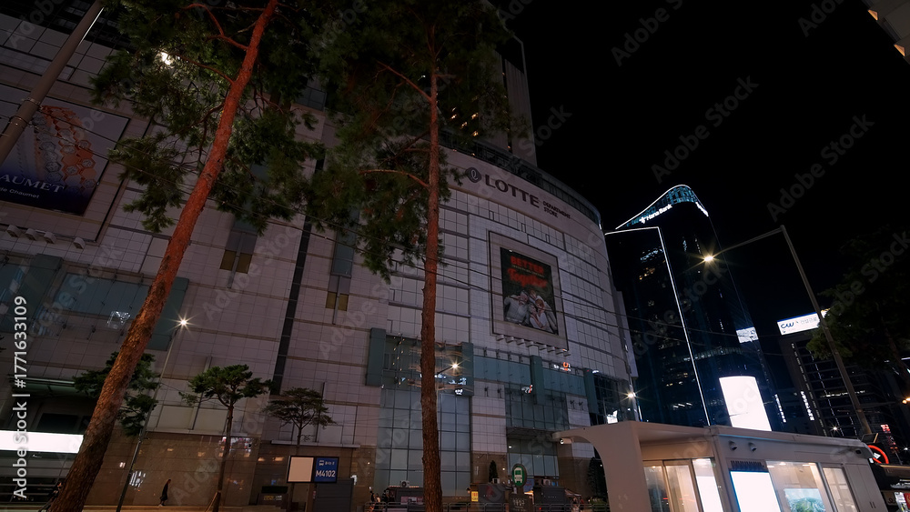 SEOUL, SOUTH KOREA - OCTOBER 11, 2025 - Lotte Department Store building ...