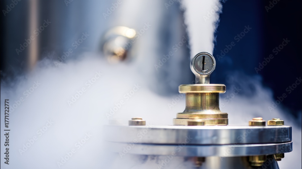 Illustration Stock boiler. Industrial boiler safety valve releasing ...