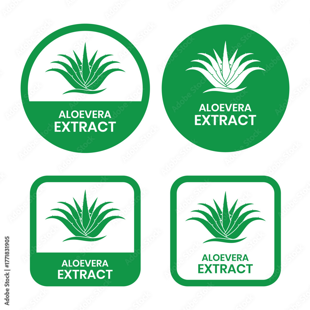 Image vectorielle Stock Aloe vera extract logo stamps. Advance aloe ...