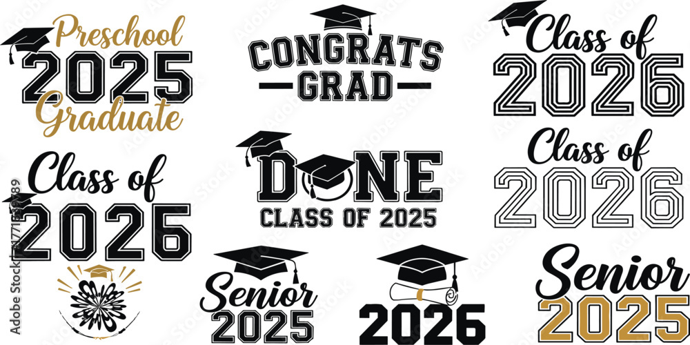 Graduation Year Designs for Preschool and Senior Class of 2025 and 2026 ...
