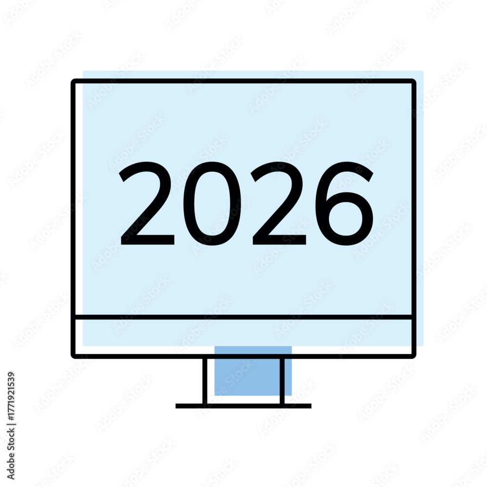 icons. 2026. a collection of minimalist icons depicting the year 2026 ...