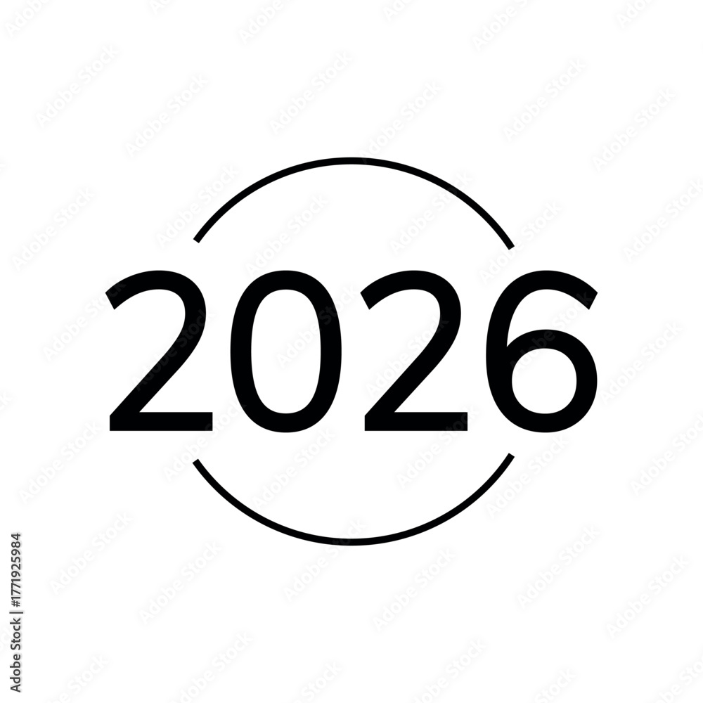 icons. 2026. a collection of minimalist icons depicting the year 2026 ...