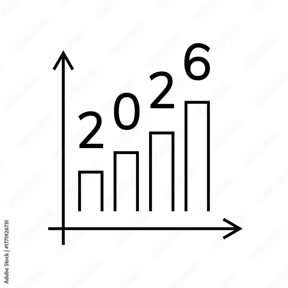 icons. 2026. a collection of minimalist icons depicting the year 2026 ...