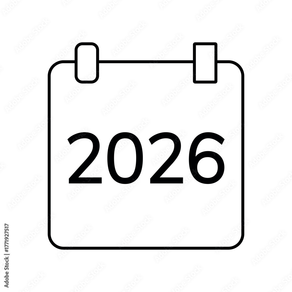 icons. 2026. a collection of minimalist icons depicting the year 2026 ...