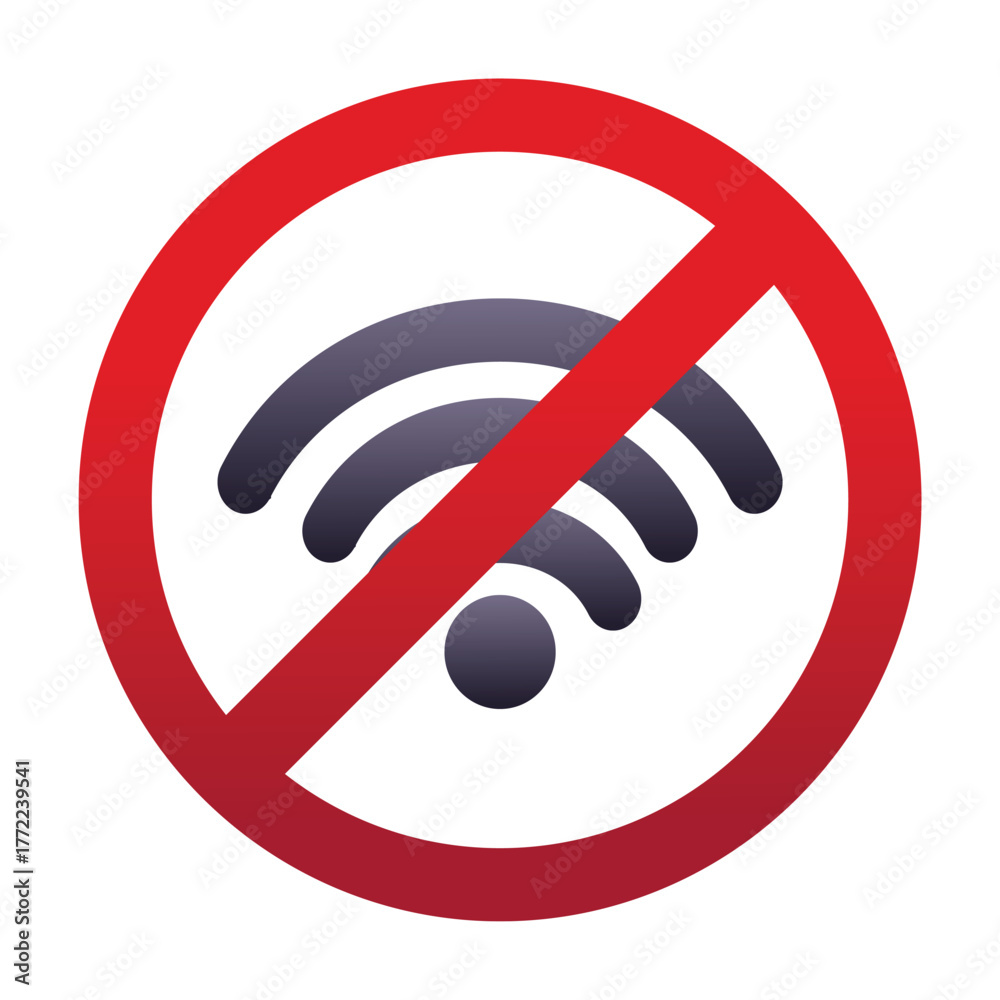 Image vectorielle Stock No wifi sign, forbidden sign with wifi icon, no ...