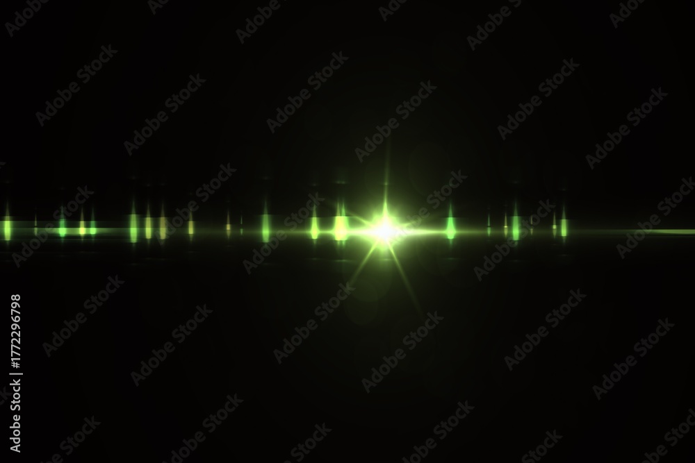 Green Light Frequency Lens Flare Overlay , Futuristic Green Flare Beam ...