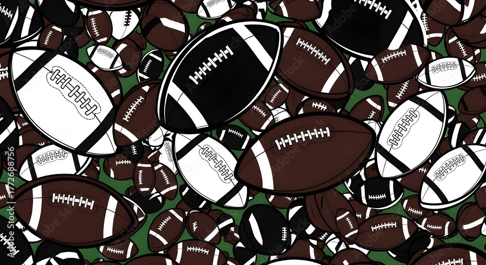 football seamless pattern Stock Photo | Adobe Stock