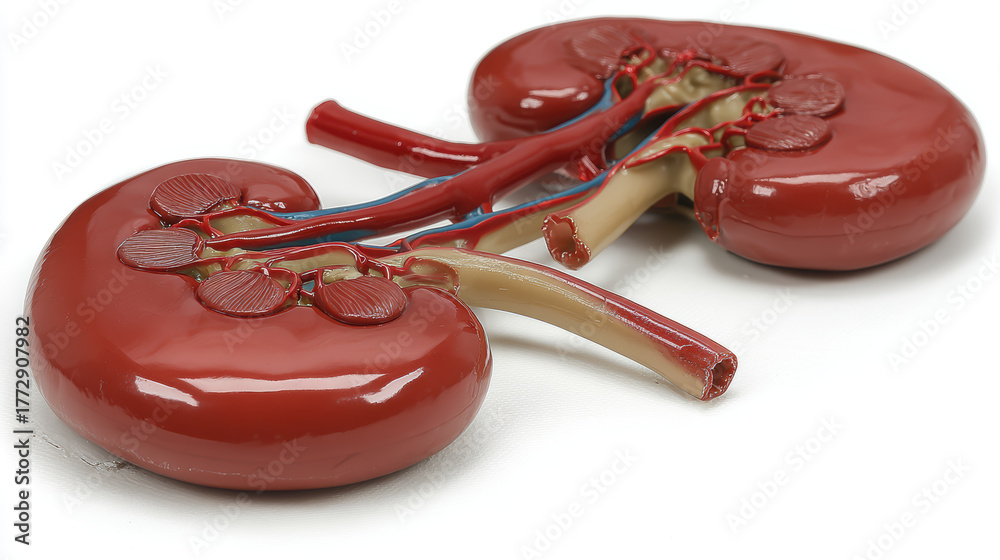 Fotografie Organs kidney renal anatomy model vascular artery vein ...