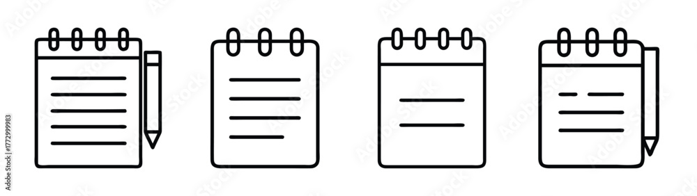 Stock vector illustration of notepad with pen and blank paper for notes ...