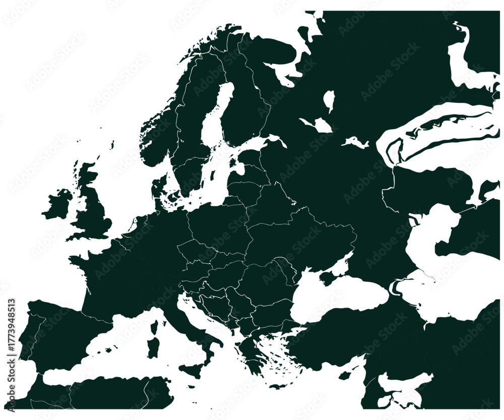 Vector de Stock Detailed vector map of Ireland and Europe with the ...