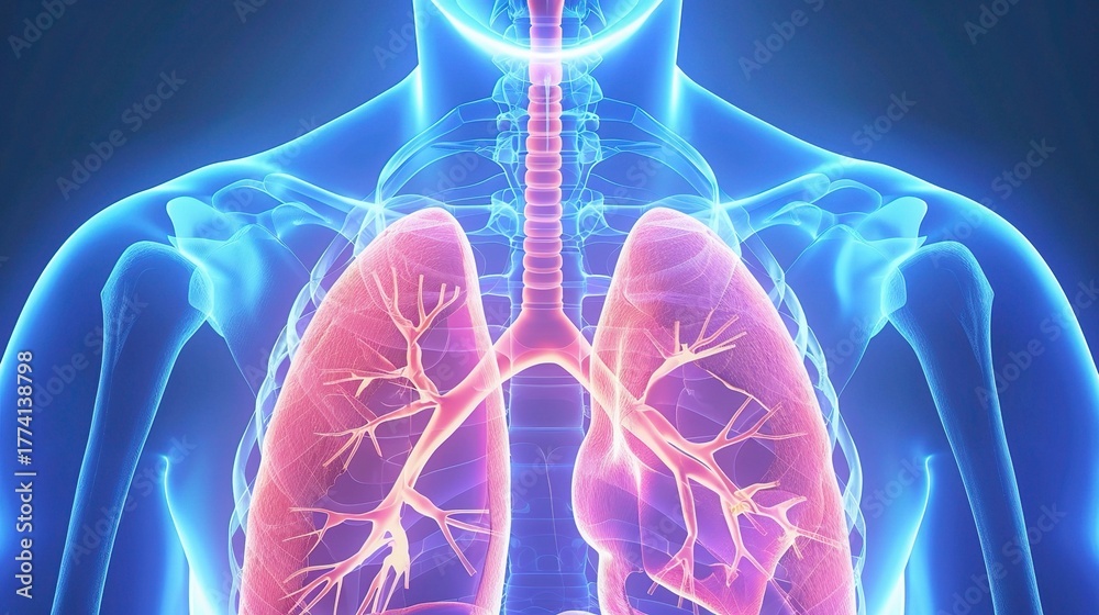 Stock-Illustration „Bronchial asthma, a common chronic respiratory ...