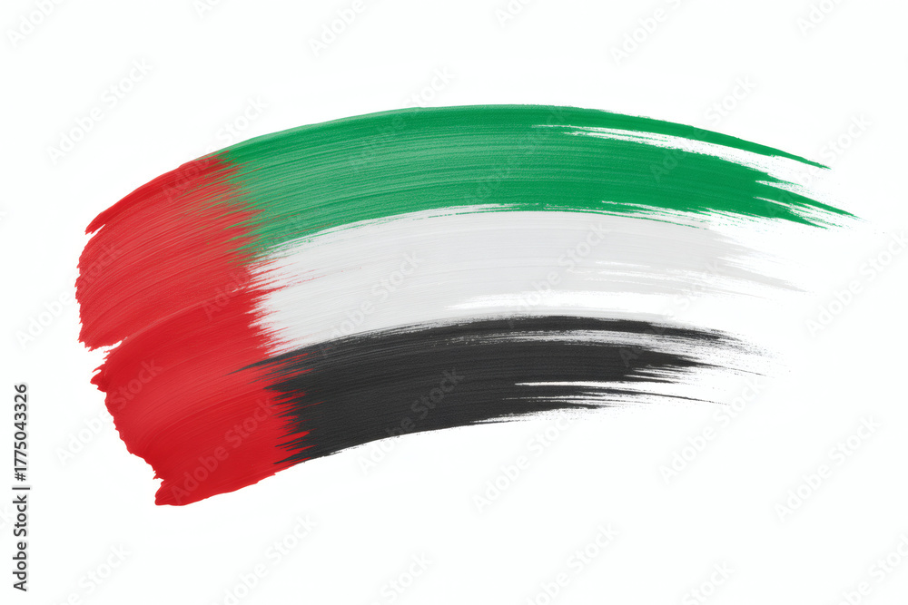 Vibrant brushstroke design with United Arab Emirates flag colors for ...