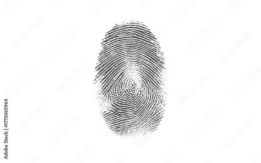 Vector black fingerprint background. Human grunge individual finger ...